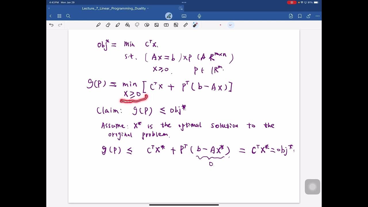 Lecture 7 Linear Programming Duality - YouTube