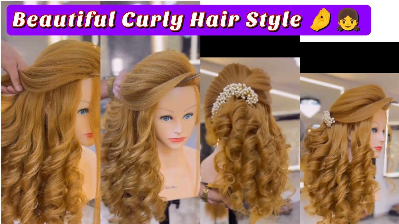 curly hair Front side hair style|Long hair|Easy|party|new😍style ...