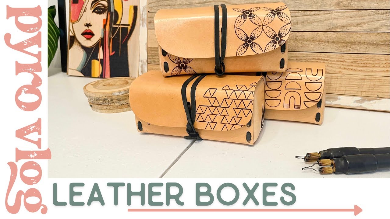 Pyrography Leather Boxes | Burning Leather Project | VLOG 10 - YouTube