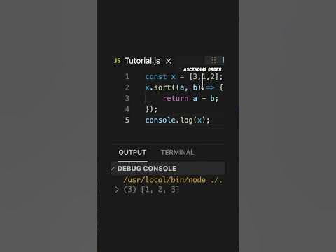 how to use sort() to order an array of numbers in ascending or descending order #coding # ...