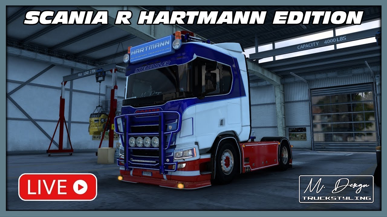 🔴ETS2 1.47 MOD TEST - SCANIA R HARTMANN EDITION - CHANGE COLORS SKIN ...