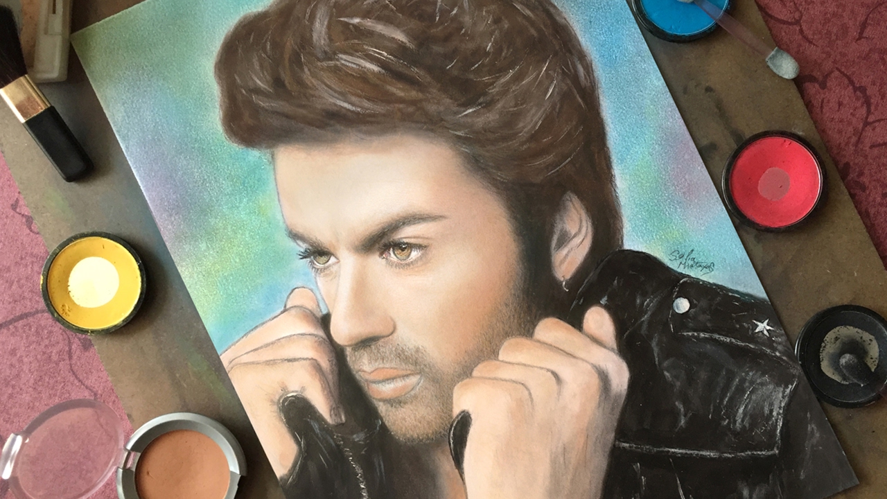 Drawing George Michael (with makeup) - YouTube