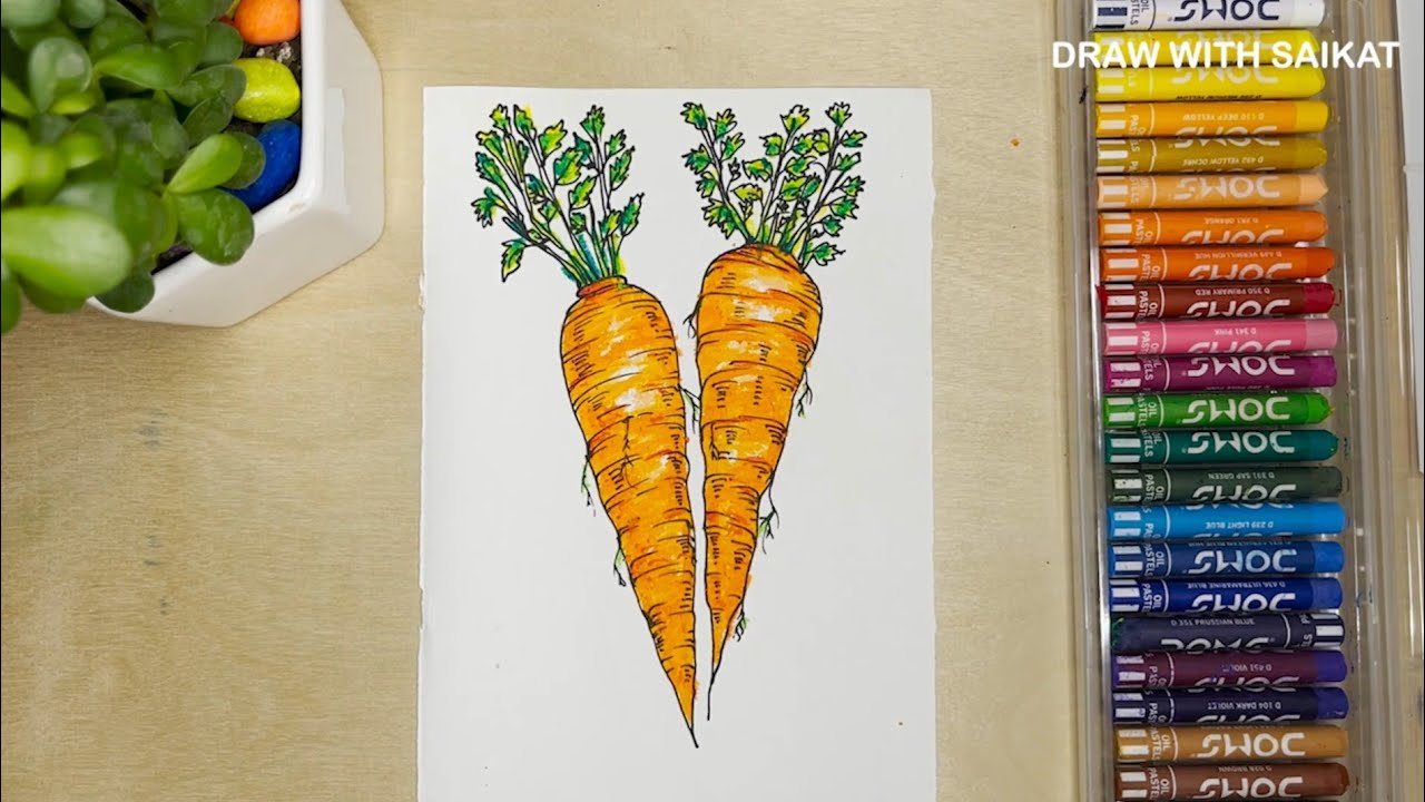 Learn to Draw a Perfect Carrot in Minutes! 🥕 Easy Step-by-Step Tutorial ...