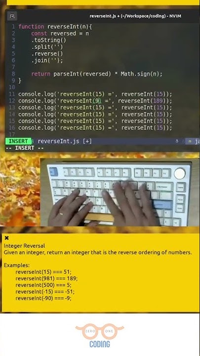 JS Coding Interview - Integer Reversal | ASMR Programming #shorts #coding #code #integers #asmr ...