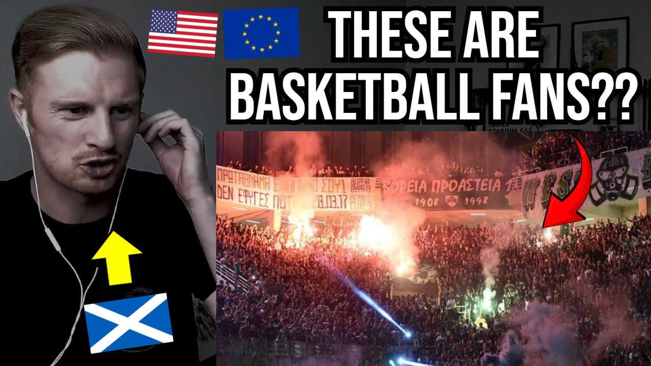 Reaction To Basketball fans and atmosphere USA vs Europe - YouTube