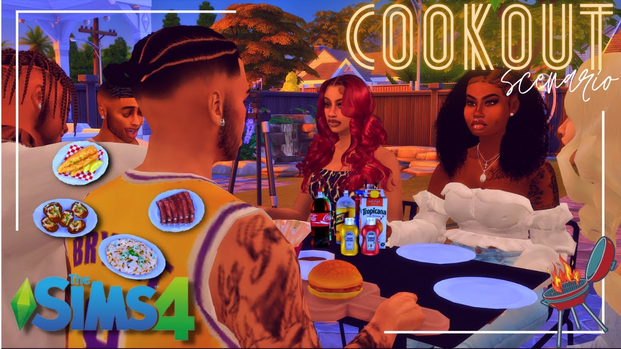 The Sims 4 | Cookout Scenario | Fish & Ribs?! - YouTube