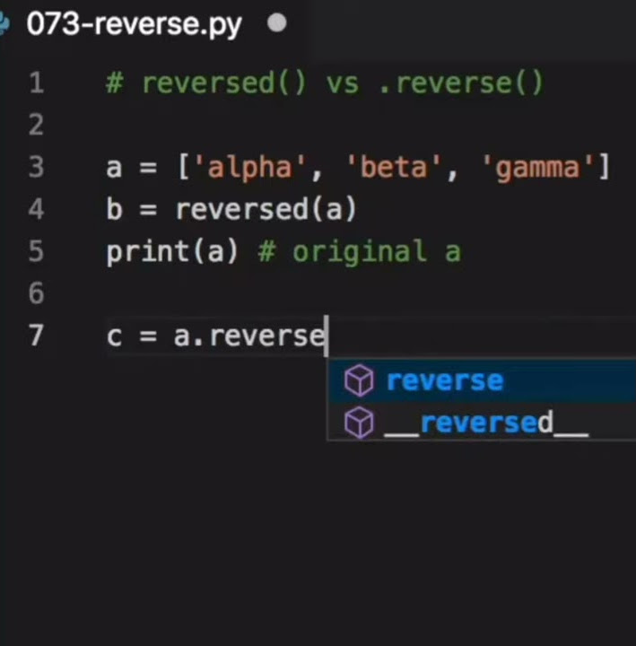 In Python, you can use a built-in function "reversed", which will return a new list with ...