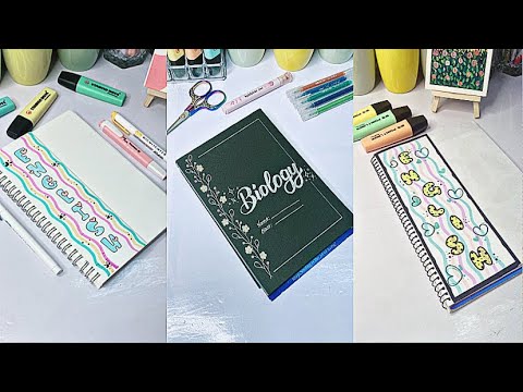 6 Beautiful Assignment Front Page Design || Diy Notebook Cover Designs