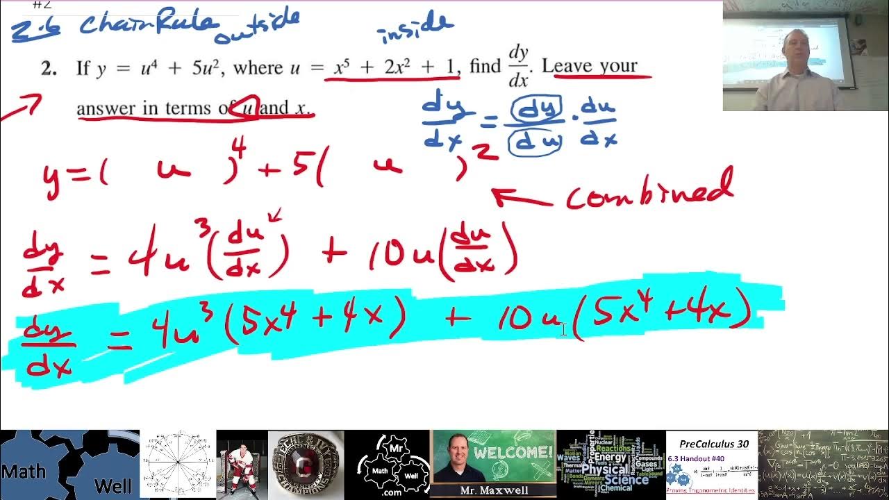 Calculus 30 Chain Rule Leibniz Notation (2.6 #2 HW) - YouTube