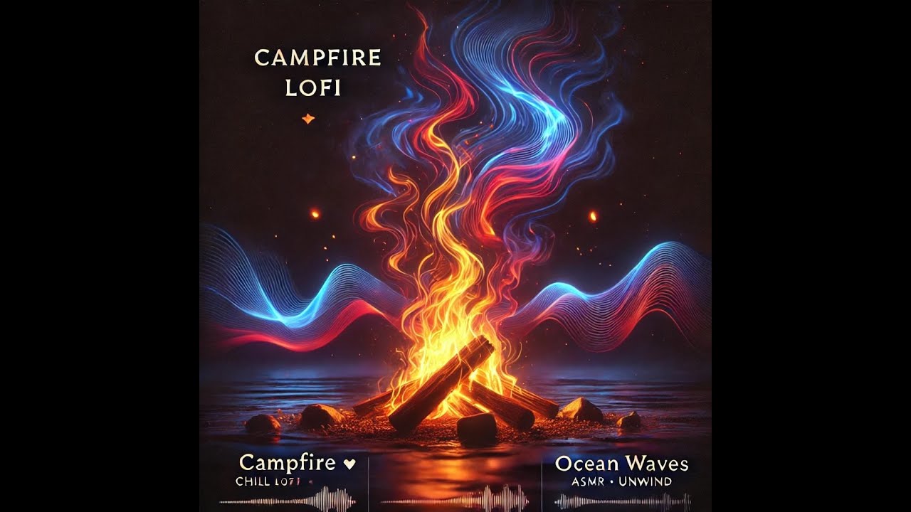 🔥 Campfire Lofi | Chill Beats & Rocking Vibes with Ocean Waves and Fire ...