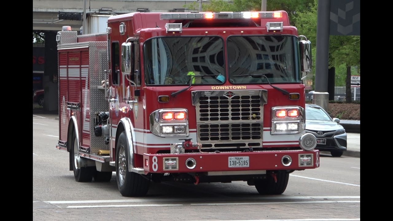 Engine 8 Responds to Alarm [Houston Fire Department] - YouTube