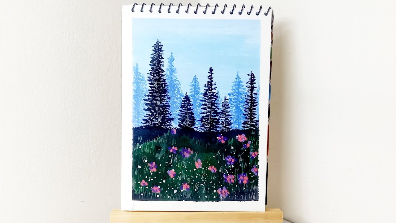 Nature painting tutorial step by step |Acrylic painting ||Artwork by ...