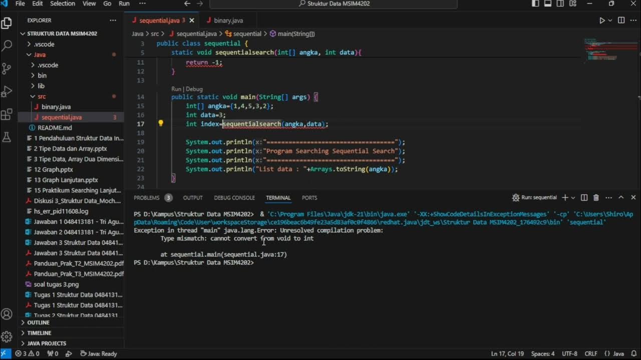 Tugas 3 Struktur Data Algoritma Sequential Search Dan Binary Search Youtube