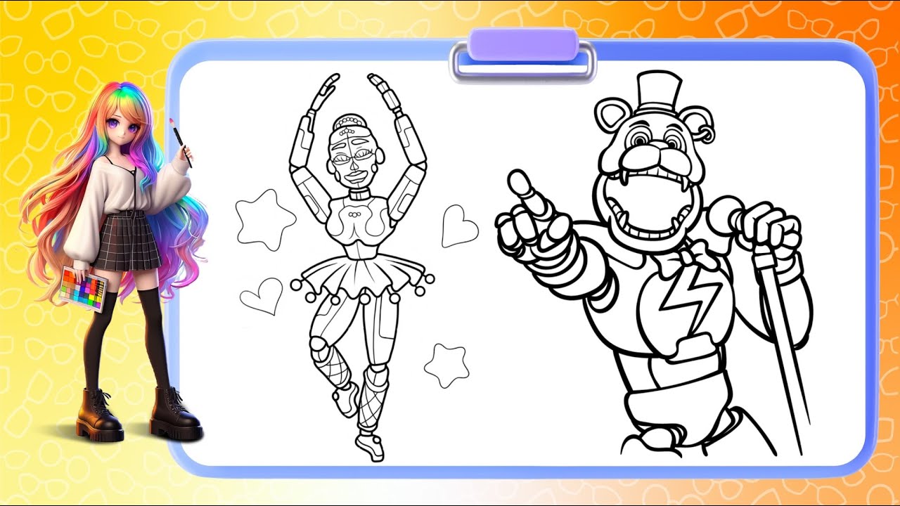 Five Nights at Freddy's New Coloring Pages / How To Color FNAF security ...