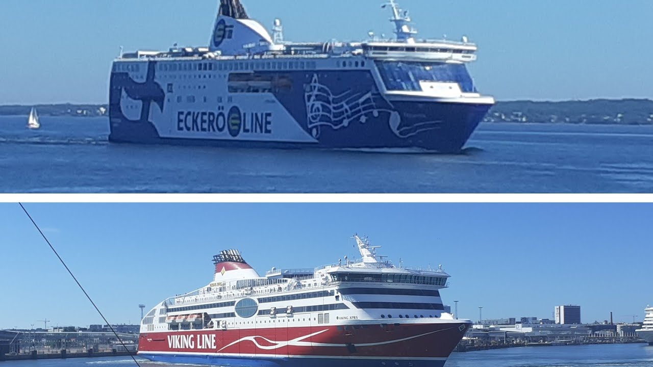 Viking line: M/S Viking XPRS & Eckerö line: M/S Finlandia in Tallinn ...