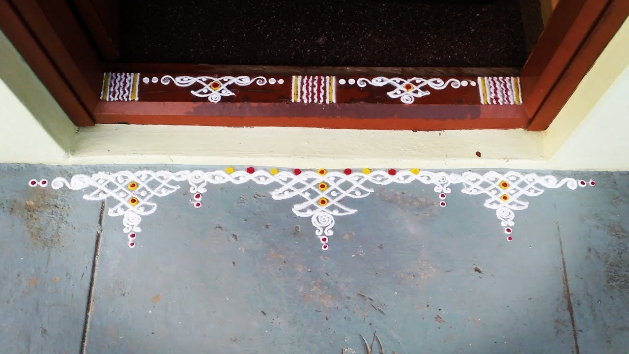 Easy doorstep rangoli for friday || simple kolam designs using empty ...
