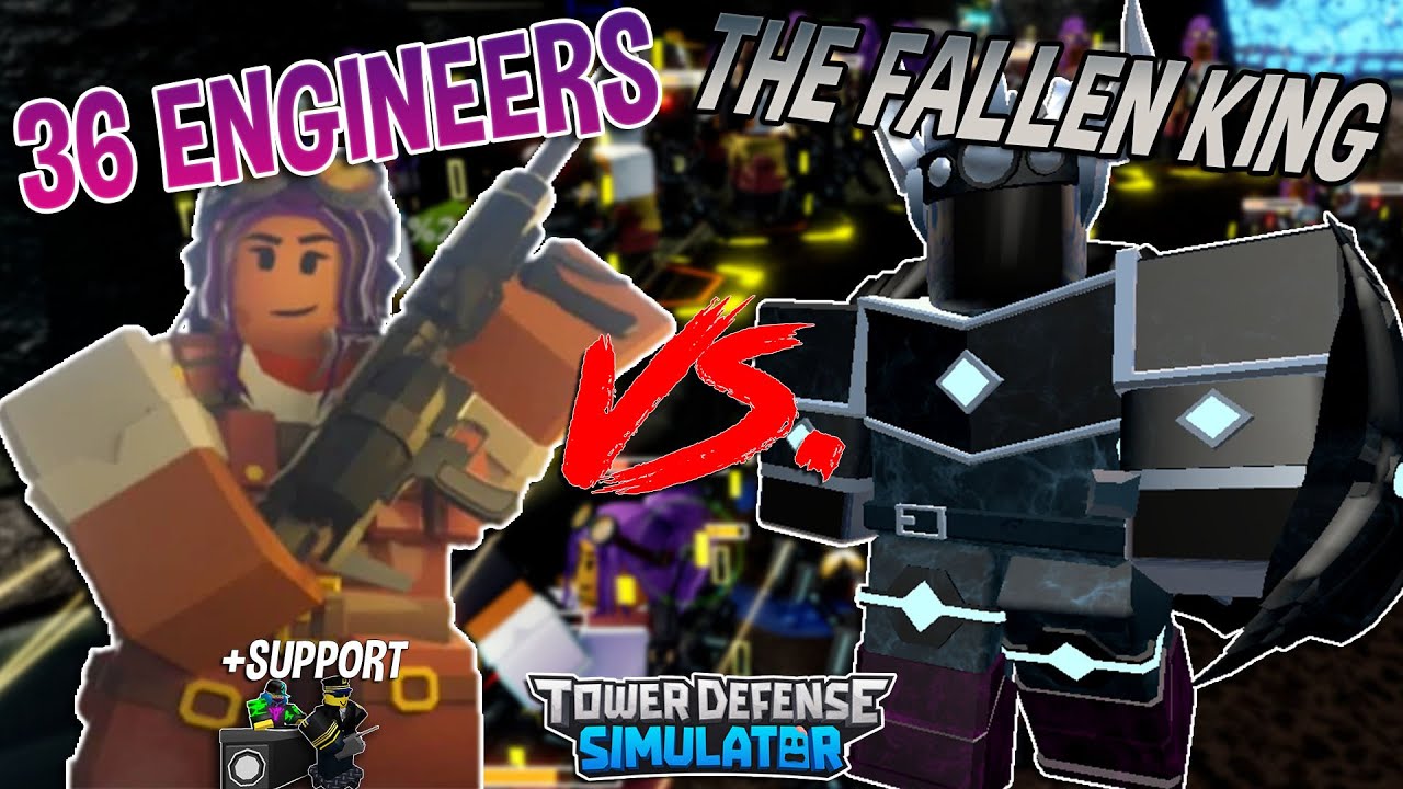 Can 36 ENGINNEERS take down THE FALLEN KING?! (Tower Defense Simulator ...