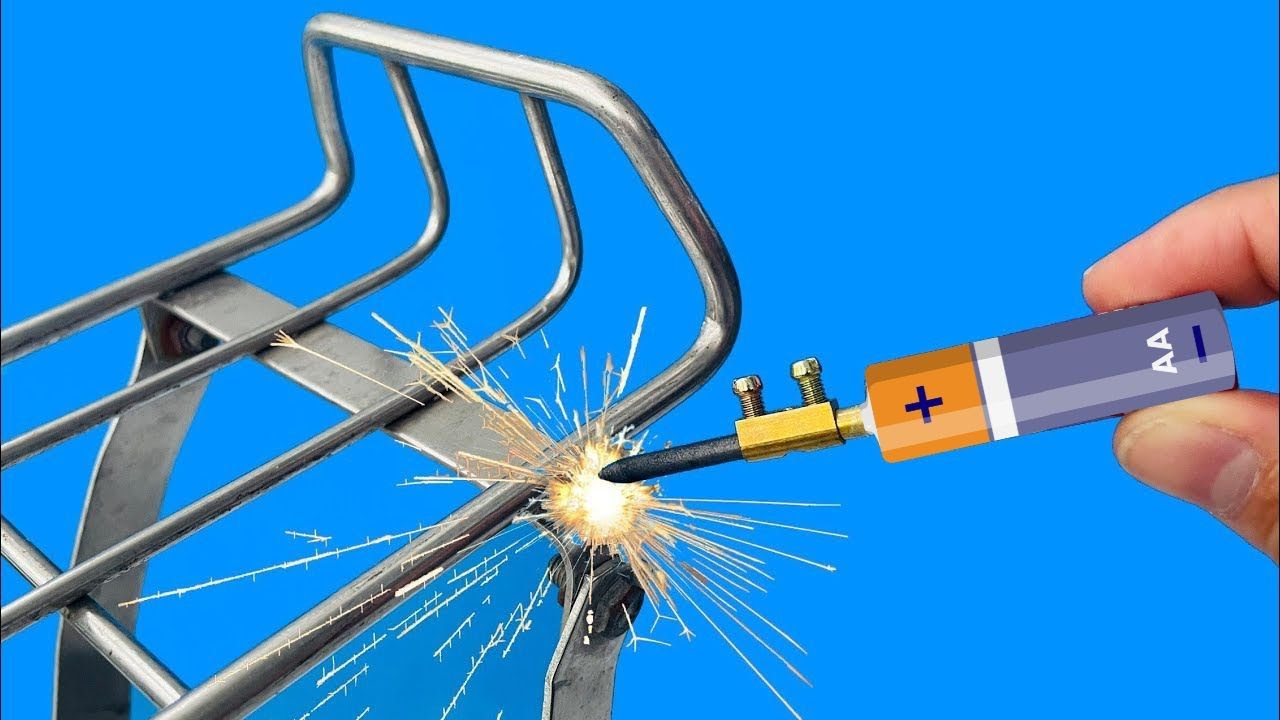 How to make a simple welding machine from AA Batteries at home! Very ...