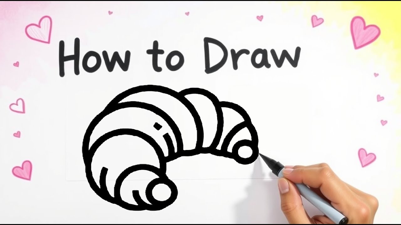 How To Draw A Croissant 🥐| Step By Step | Easy Drawing | 🥐 - YouTube