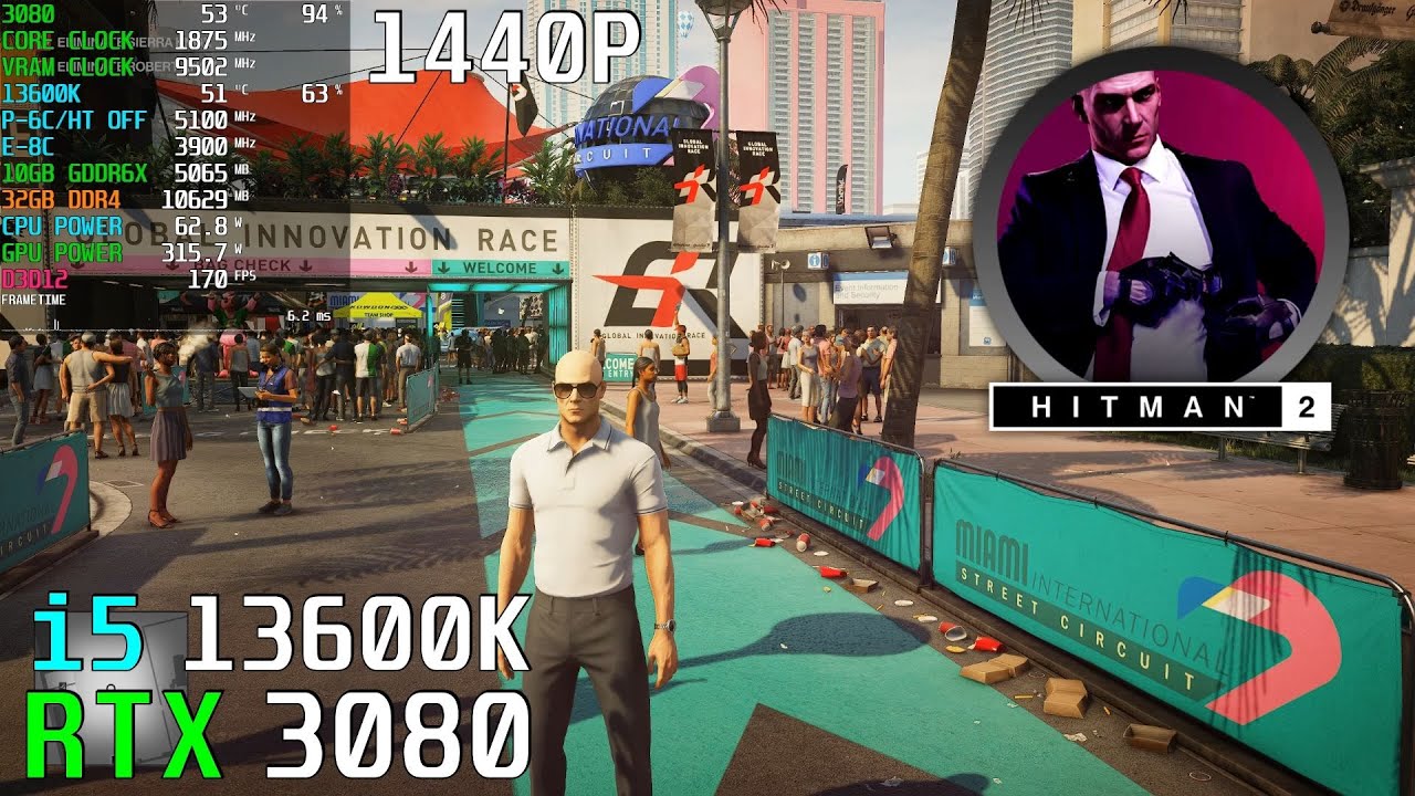 Hitman 2 [High] RTX 3080 + 13600K 1440P - YouTube
