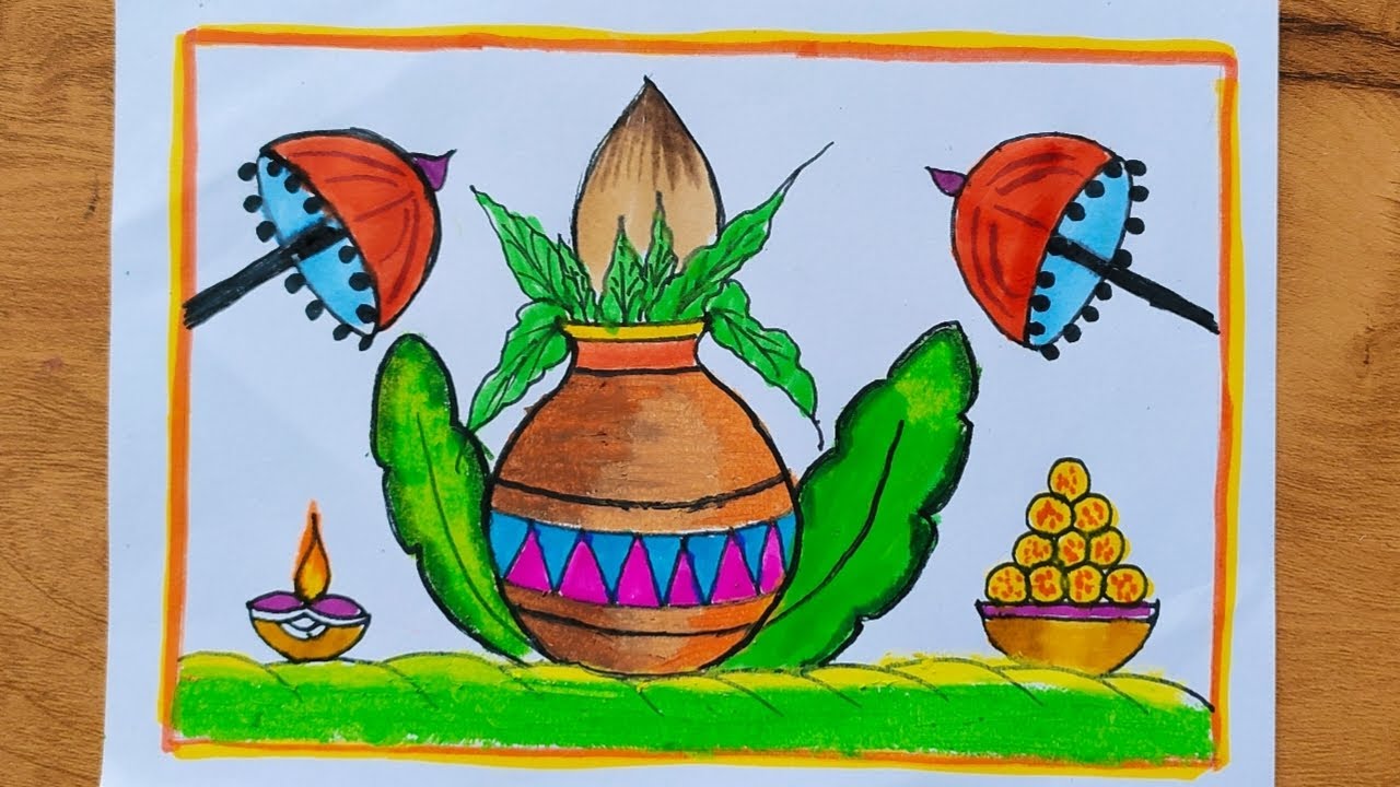 Happy Onam Drawing/Onam Festival Easy Drawing Steps/ How to Draw Easy ...