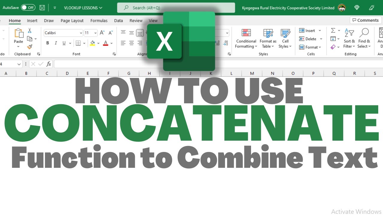 Concatenate Function in Excel [USED TO COMBINE TEXT] Faster. - YouTube