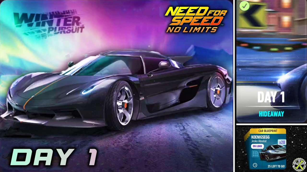 NFS No Limits | Day 1 - Koenigsegg Jesko Absolut | Winter Pursuit - YouTube