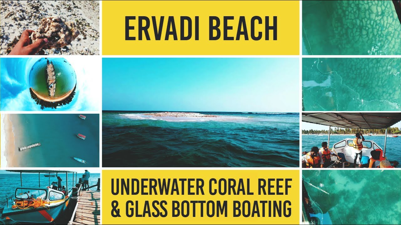Ervadi Beach - Underwater Coral Reef - Glass Bottom Boat - Drone - 360 ...