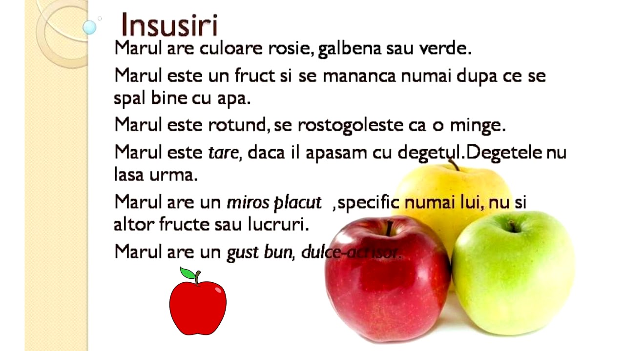 Fructe de toamna. Prezentare ,,marul,, - YouTube