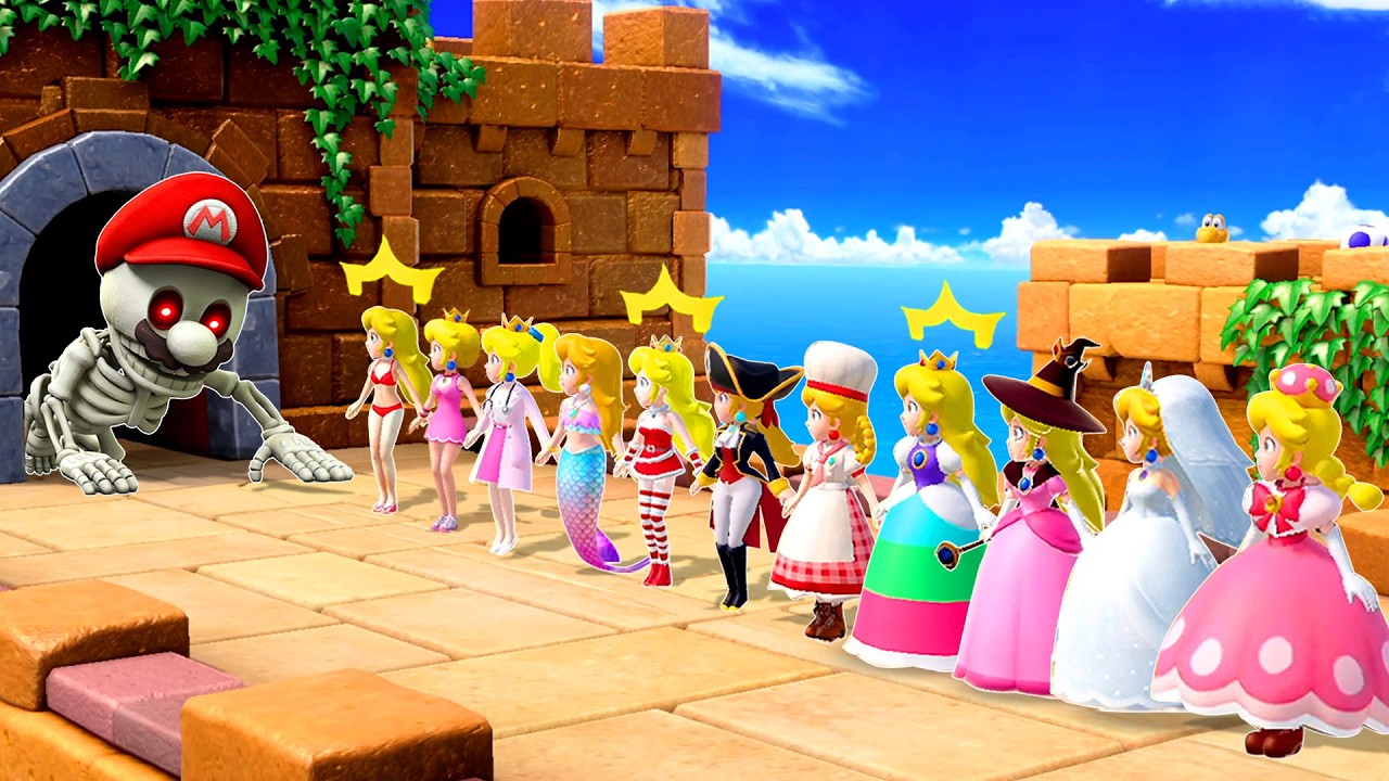 Super Mario Party - All Princess Peach Outfits Collection (Full ...