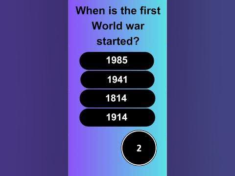 World war 1 | Quiz fun | Guess the correct option for your knowledge ...