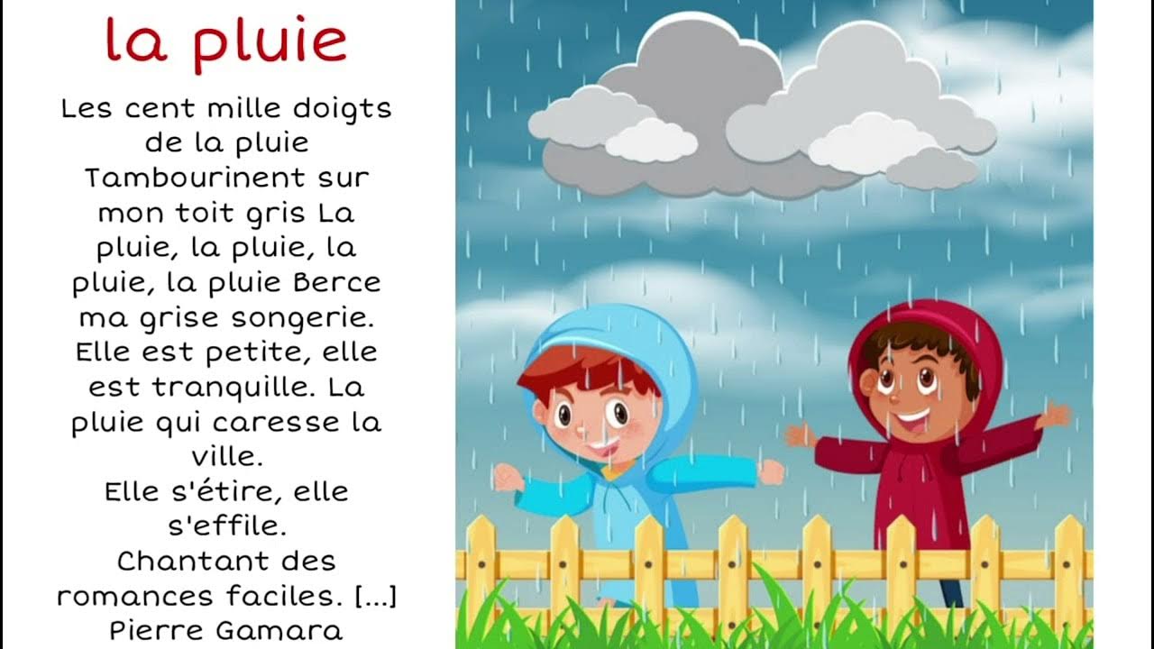 poésie la pluie cp CE1 CE2 #poésie - YouTube