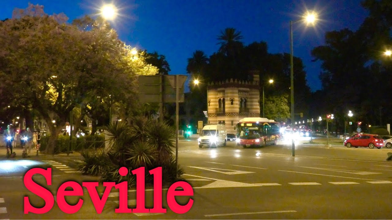 Seville city Nightlife Walking Tour 4k - YouTube