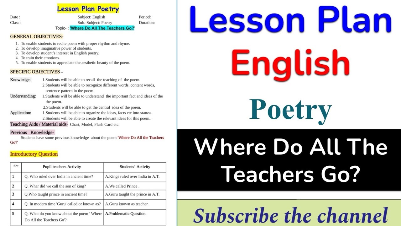 Lesson Plan English Poetry Topic Where Do All The Teachers Go lesson-plan-english-poetry-topic-where-do-all-the-teachers-go