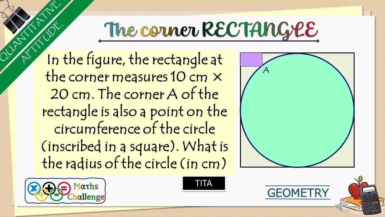 The Corner Rectangle Math Challenge: Find the radius of the Circle - YouTube