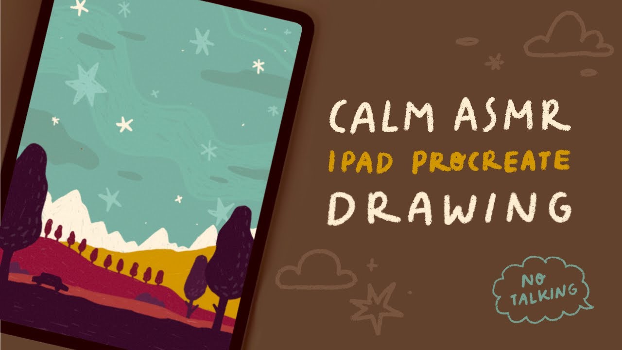 calm asmr ipad drawing ~ 🚘 🏔 roadtrip illustration - YouTube