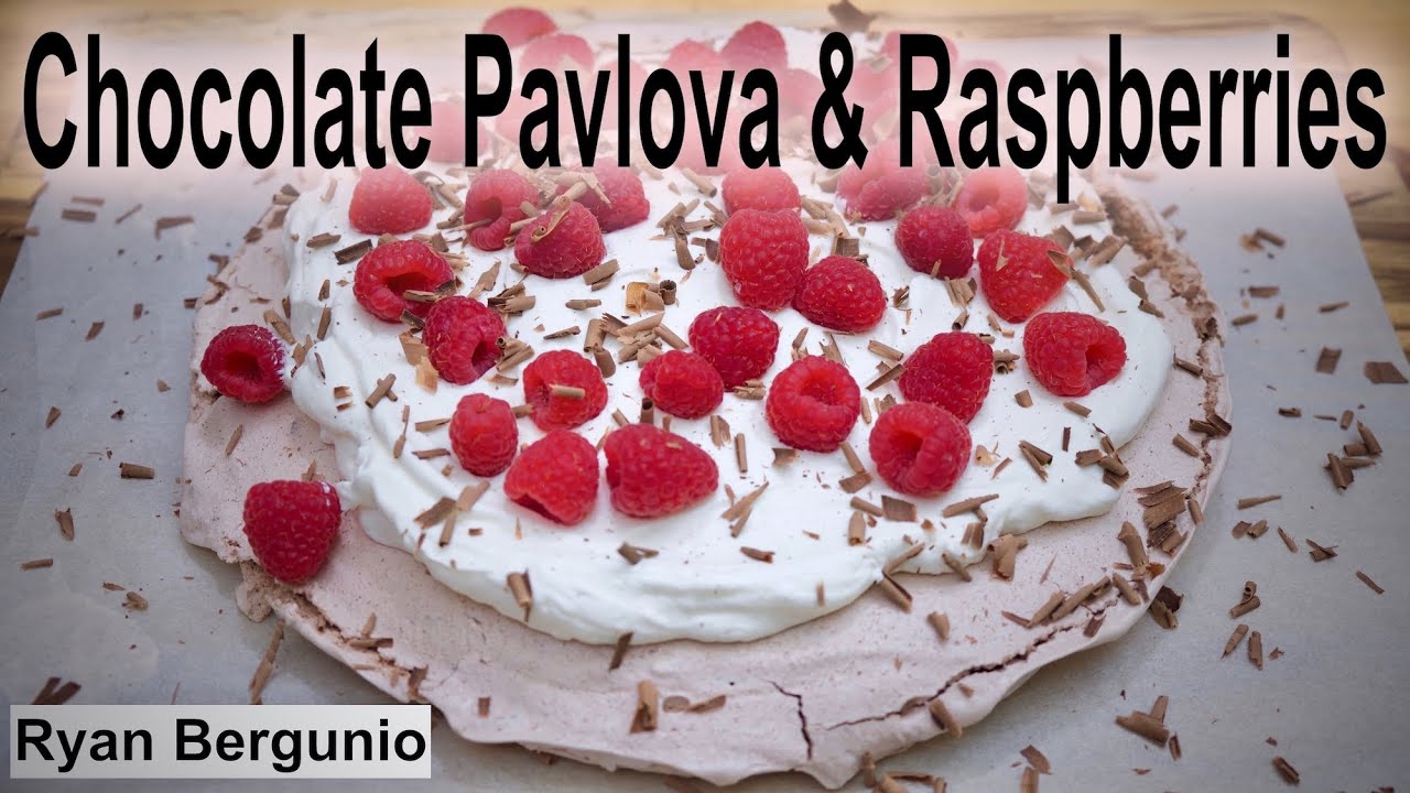 CHOCOLATE PAVLOVA WITH RASPBERRIES - YouTube