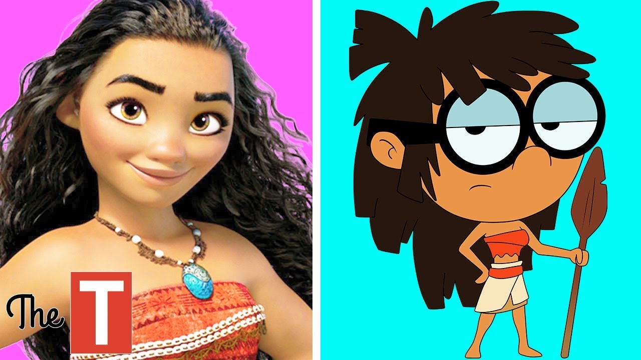 10 Disney Princesses Mashup As The LOUD HOUSE - YouTube