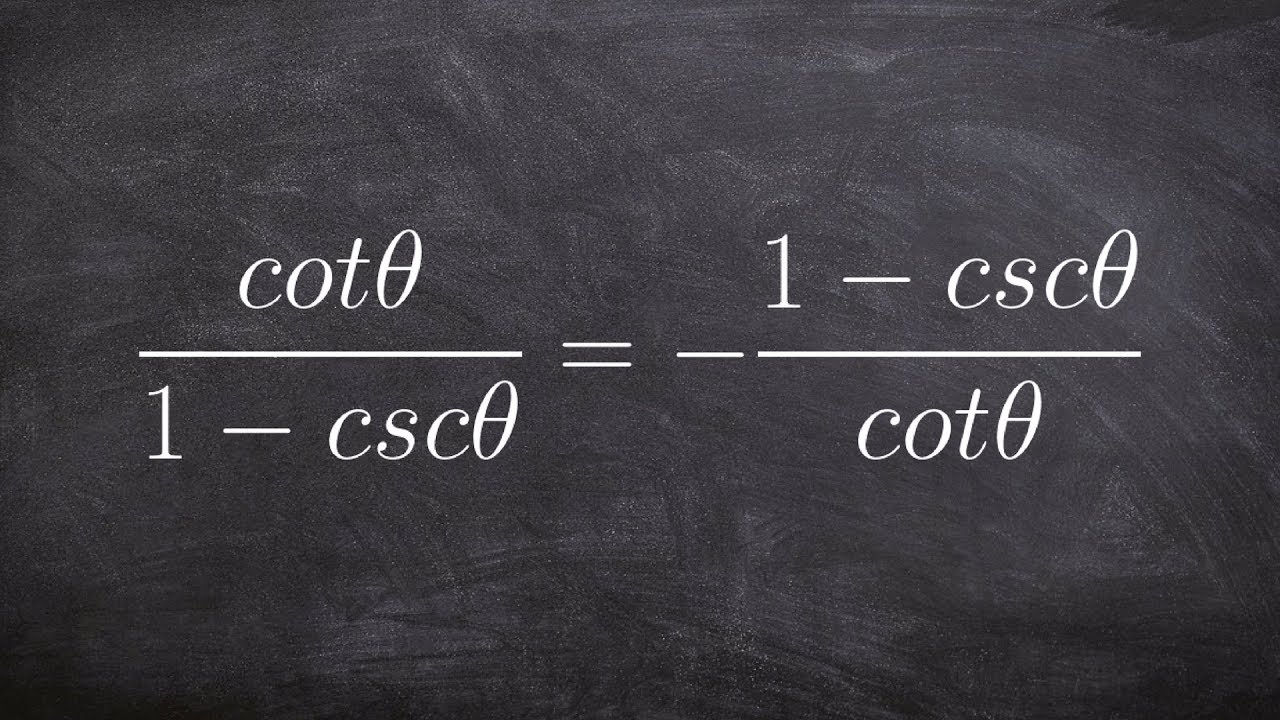 How to verify an identity with a fraction on both sides - YouTube