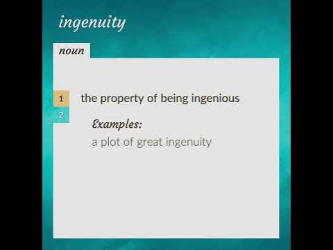 Ingenuity | meaning of Ingenuity - YouTube