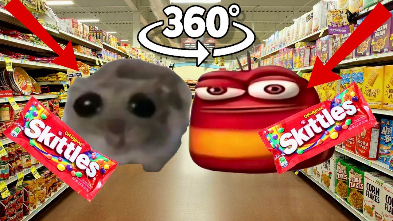 360º VR Skittles meme Sad Hamster vs oi oi oi red larva - YouTube