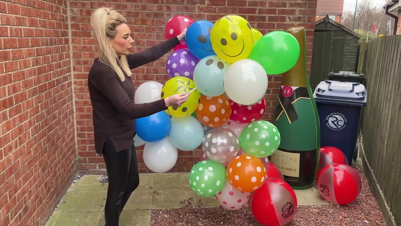 Balloons and inflatables cigarette popping - YouTube