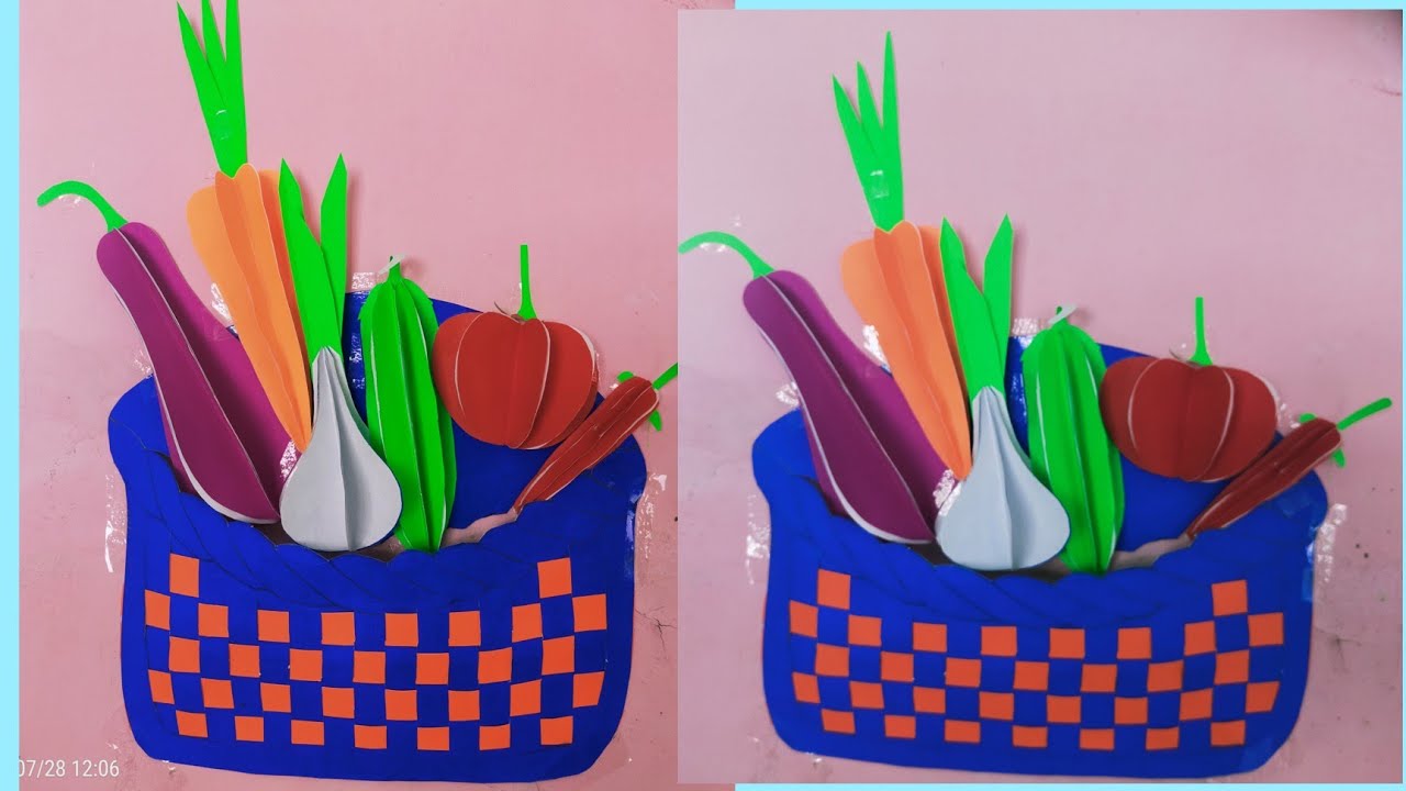 Origami Sayuran 3D ( pajangan Kelas) - YouTube