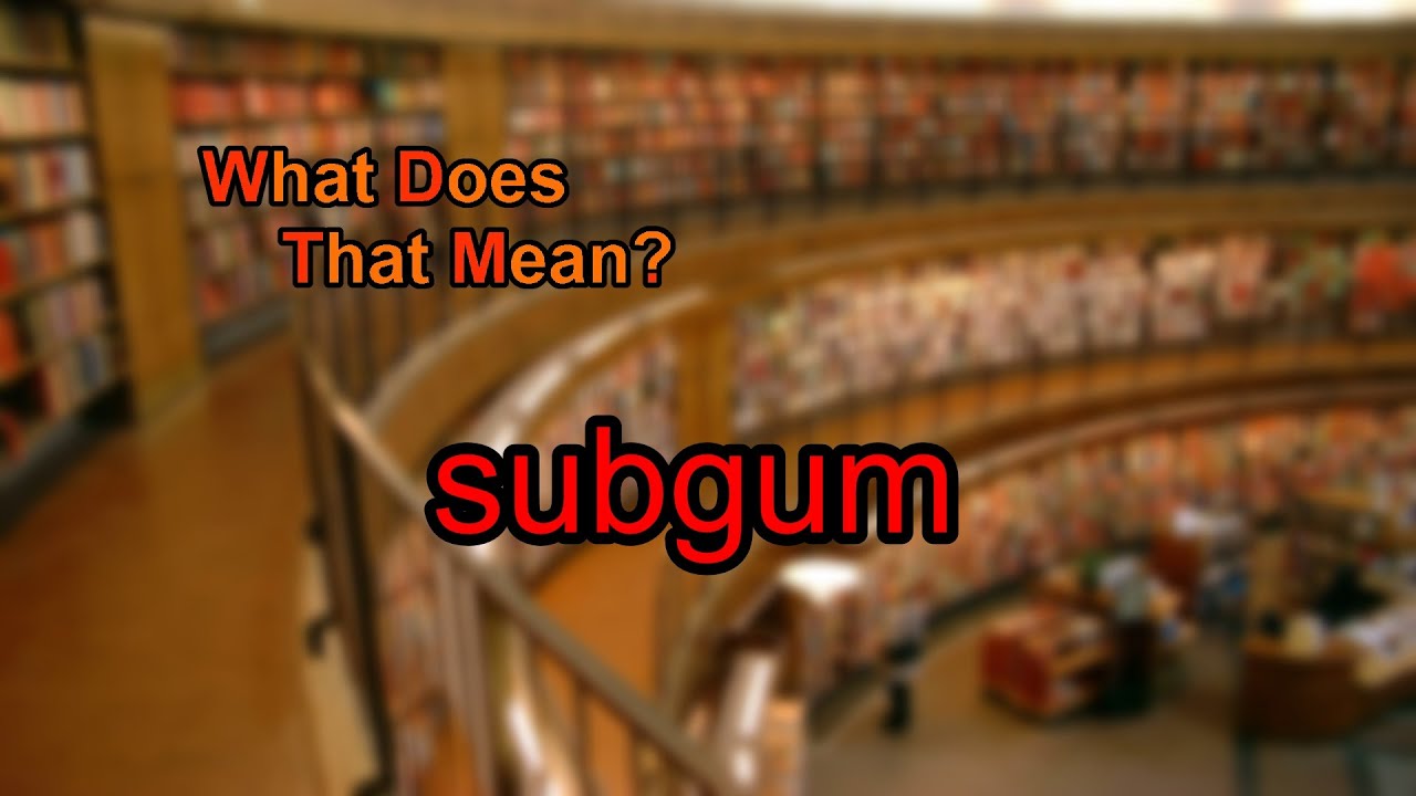 What does subgum mean? - YouTube