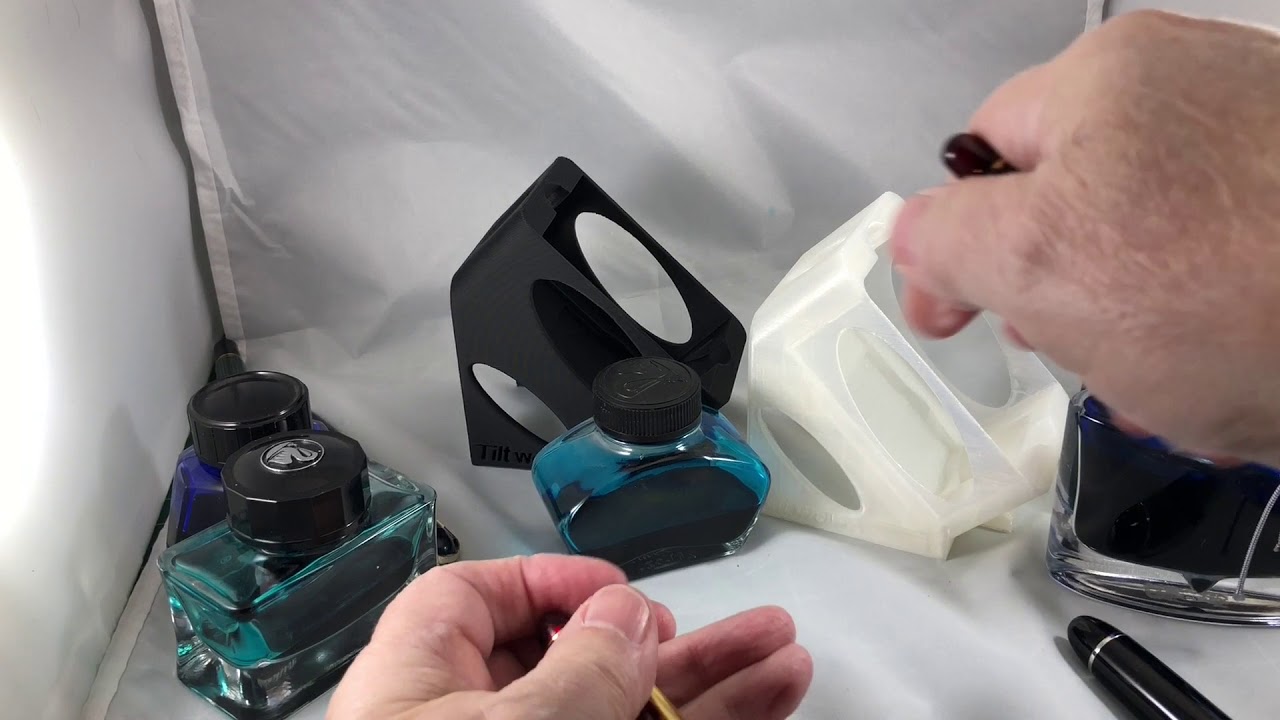 Tiltwell: The Ink Bottle Tilted Stand for Easier Filling - YouTube