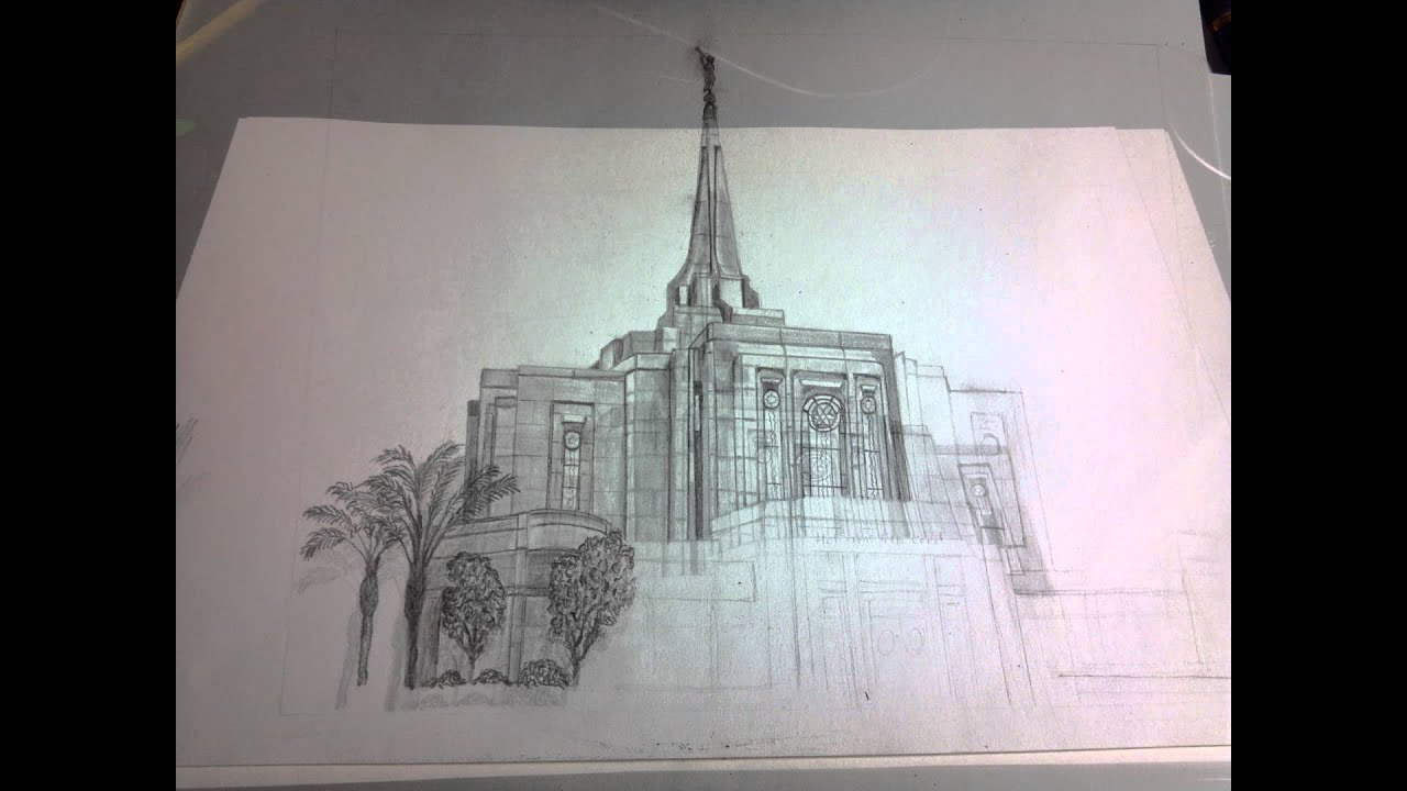 Gilbert Temple Drawing Progression - YouTube