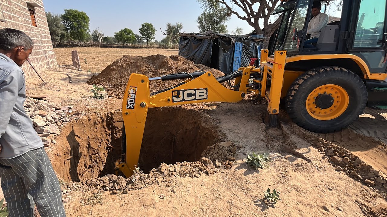 Digging of circular pit in just 10 minutes with JCB machine #jcbvideo ...
