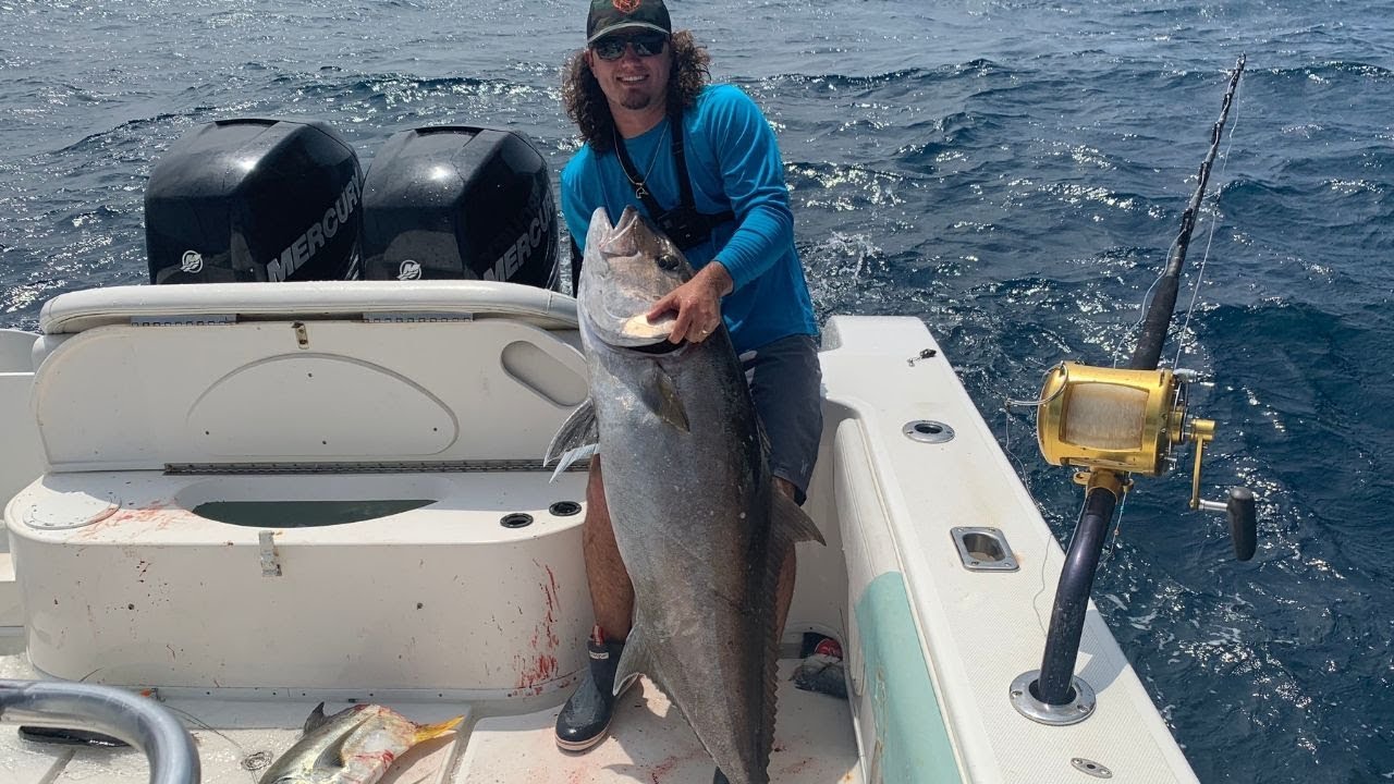 GIANT AMBER JACK in Texas! {Catch and Cook} - YouTube