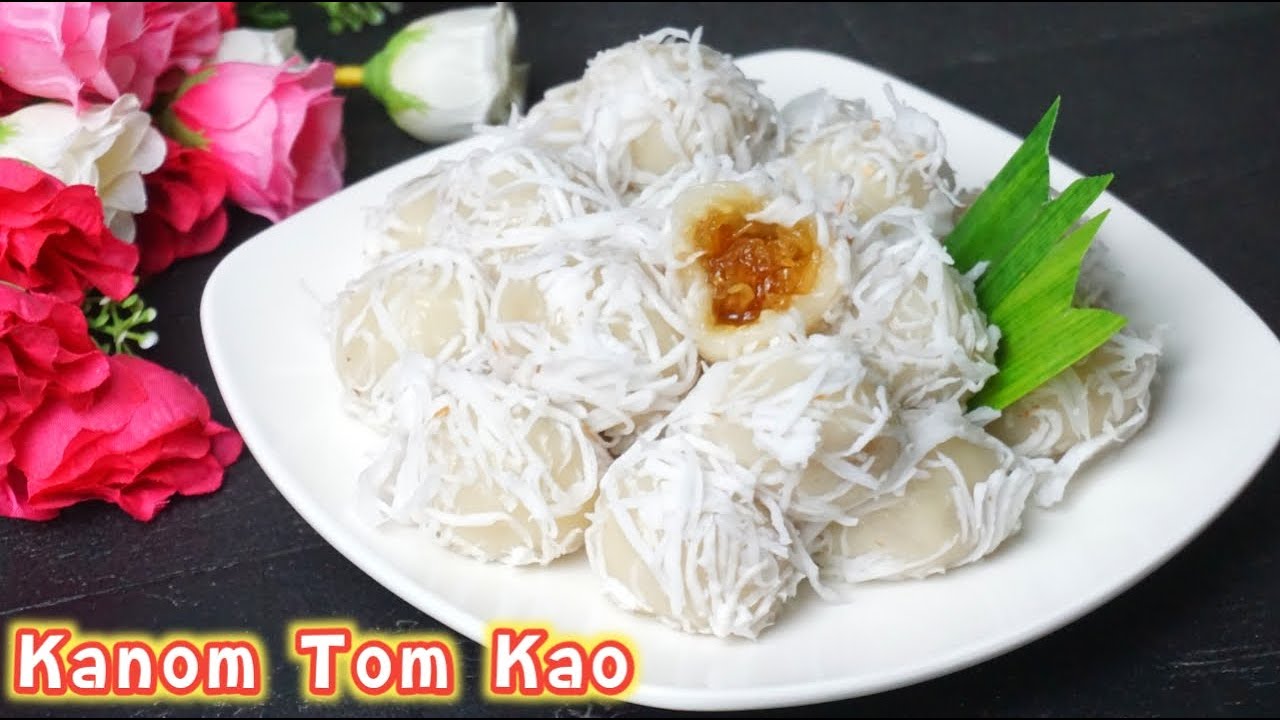 Thai Dessert | Coconut ball |Kanom Tom Kao วิธีทำขนมต้มขาว ขนมไทย - YouTube