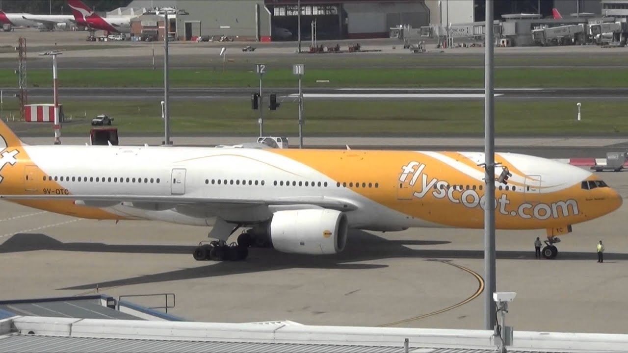 Scoot Airlines B777-200 [9V-OTC] Push-back, Start-up, Taxi & Takeoff ...